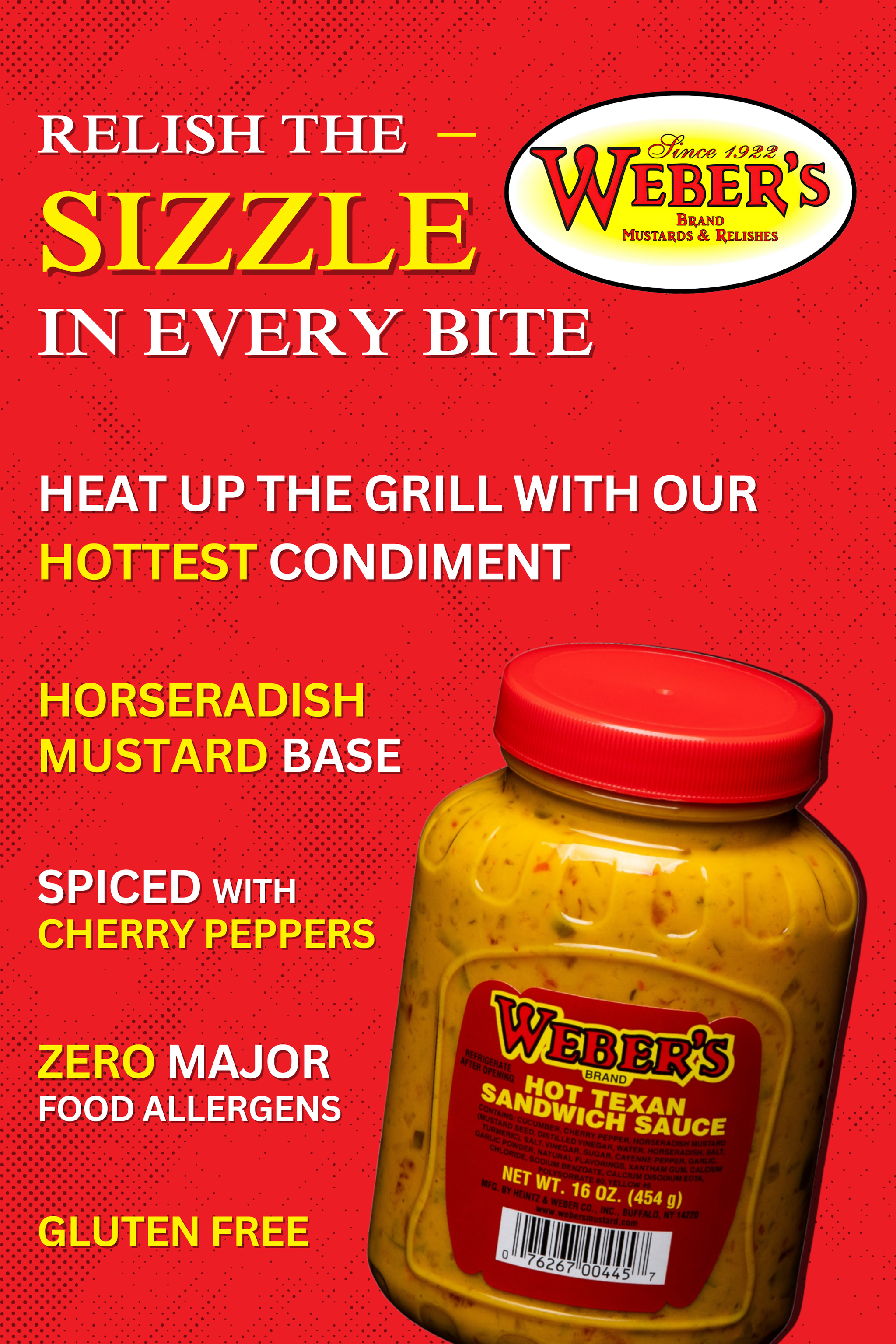 Weber's Brand Hot Texan Sandwich Sauce